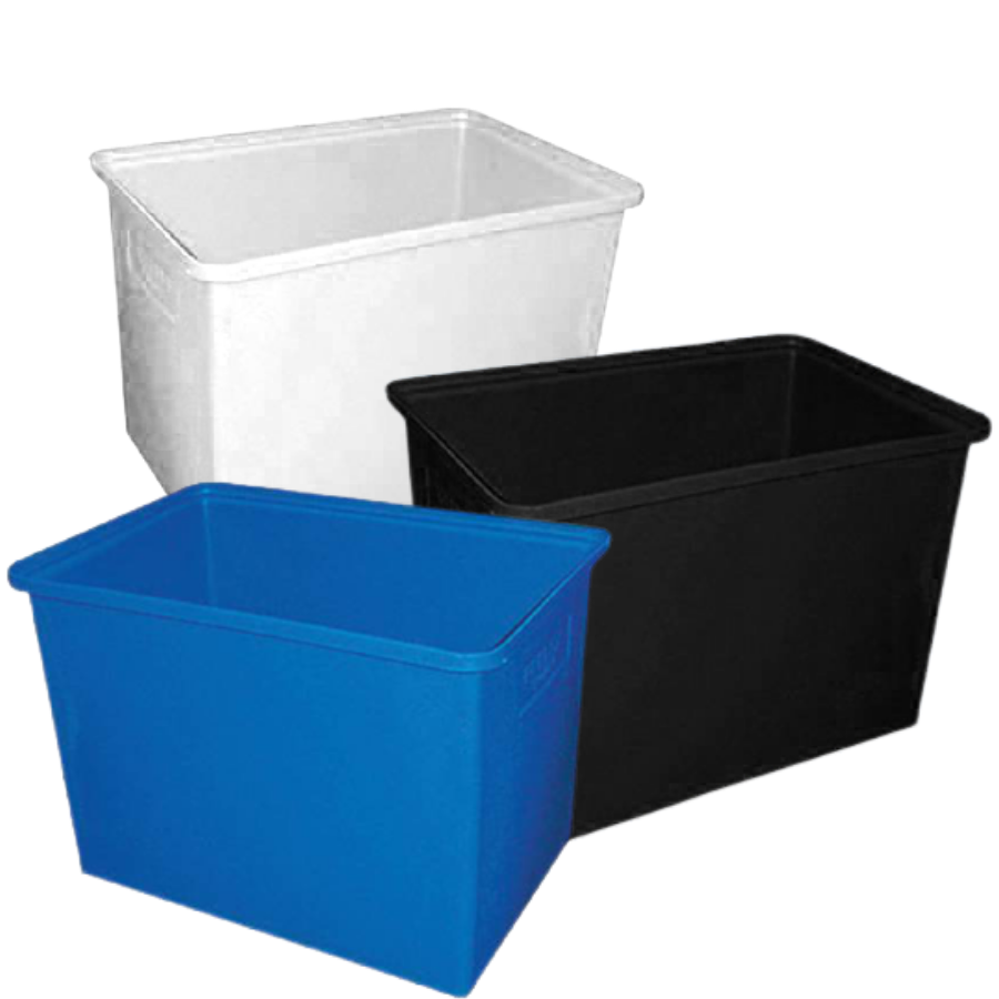 170L Plastic Rectangular Rotomould Bin - 680 x 440 x 650mm - Blue ...