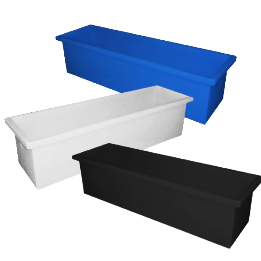 300L Plastic Rectangular Rotomould Bin - 1630 x 435 x 430mm - Reflex Equip