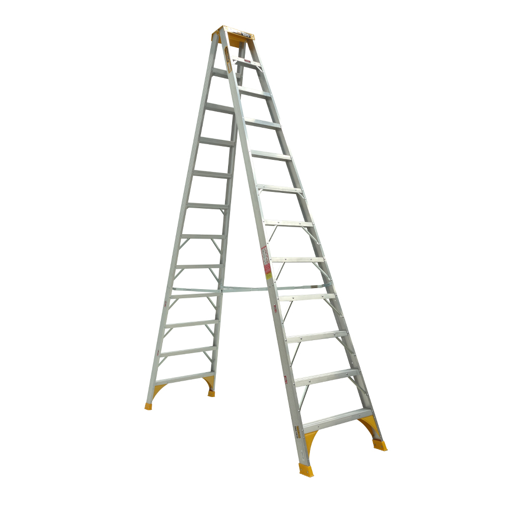 Double sided 180kg Rated Heavy Duty Industrial Aluminium A frame ladder 3.6m 12ft Gorilla