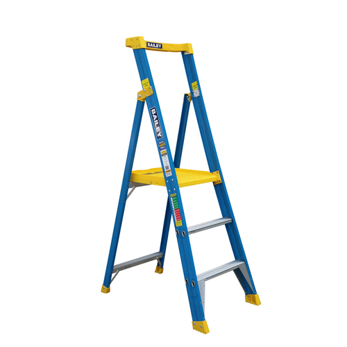 Bailey 3 Steps P170 Fibreglass Platform Step Ladder Job Station - 170kg ...