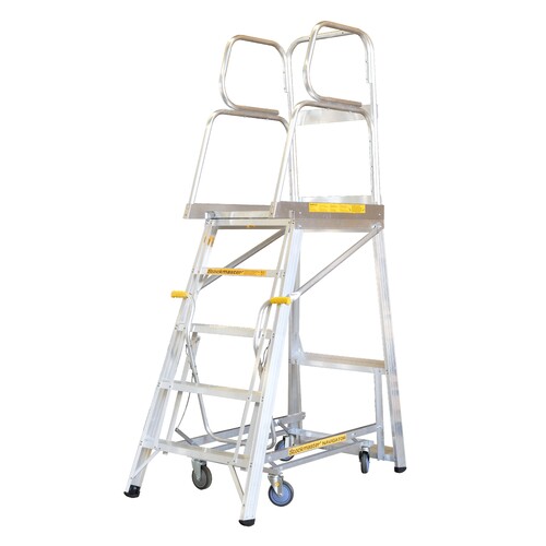 Stockmaster 150kg Rated Mobile Work Platform Ladder Tracker PRO - 2.6m